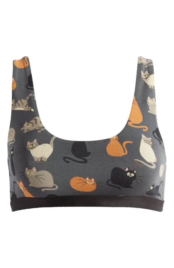 MEUNDIES Print Bralette - Gotta Be Kitten Me