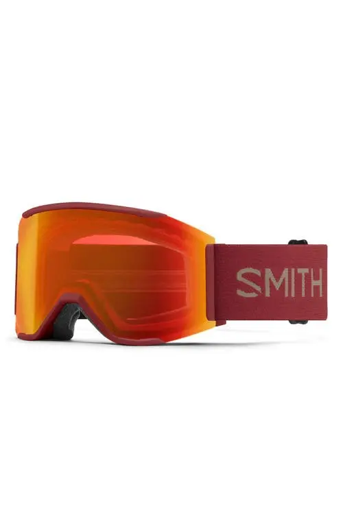 SMITH Squad Mag™ 170mm Chromapop™ Low Bridge Snow Goggles - Ironwood/chromapop Red