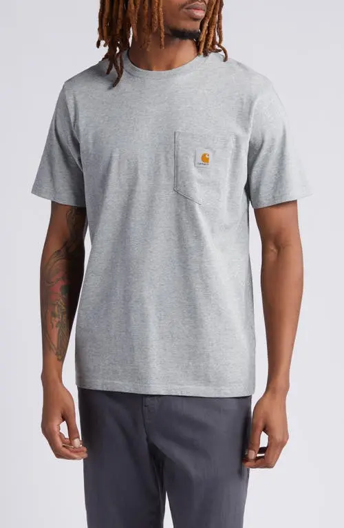 Carhartt Work In Progress Logo Pocket T-shirt - Grey Heather