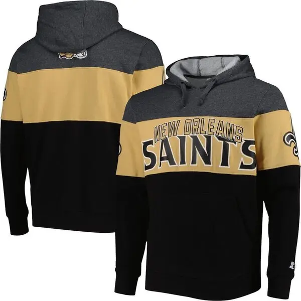 STARTER New Orleans Saints Extreme Pullover Hoodie - Gray