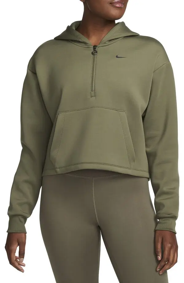 Nike Metallic Dri-fit Half Zip Graphic Logo Hoodie