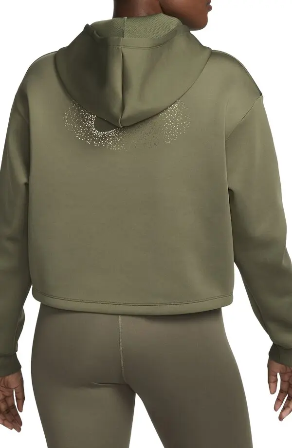Nike Metallic Dri-fit Half Zip Graphic Logo Hoodie
