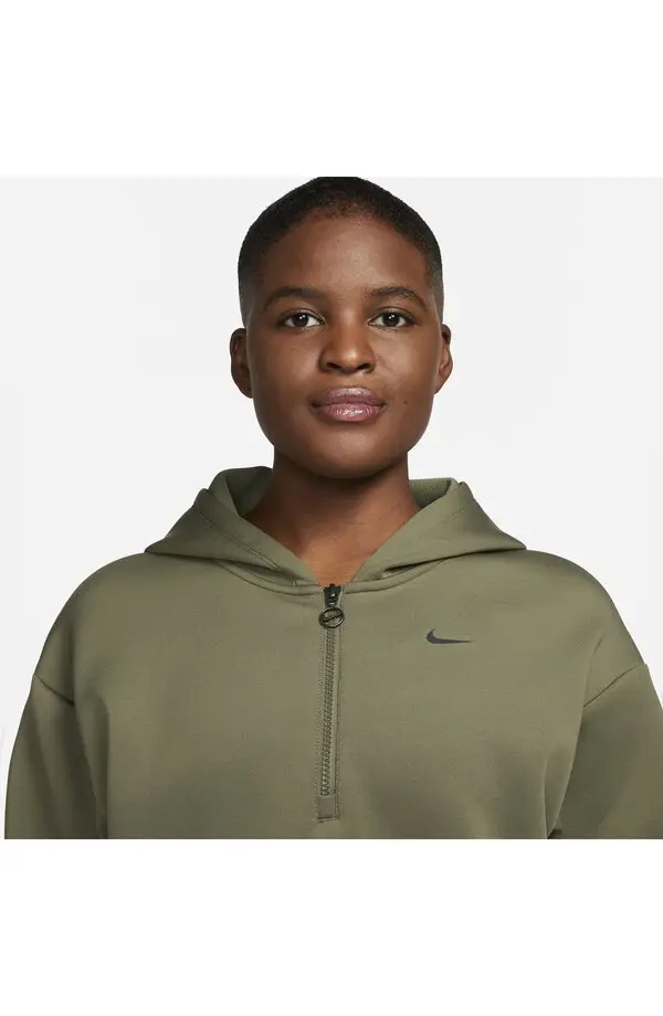 Nike Metallic Dri-fit Half Zip Graphic Logo Hoodie