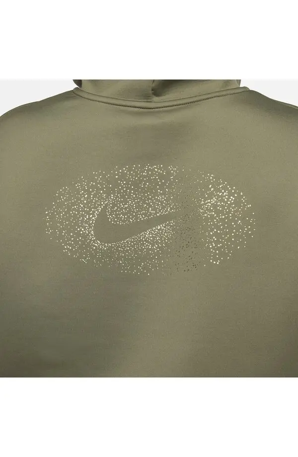 Nike Metallic Dri-fit Half Zip Graphic Logo Hoodie