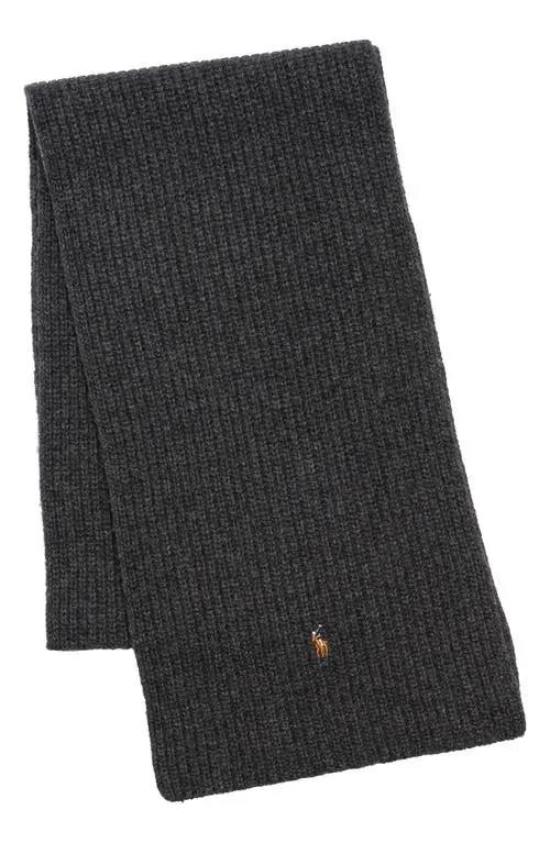 Polo Ralph Lauren Signature Polo Pony Wool Blend Scarf - Barclay Heather