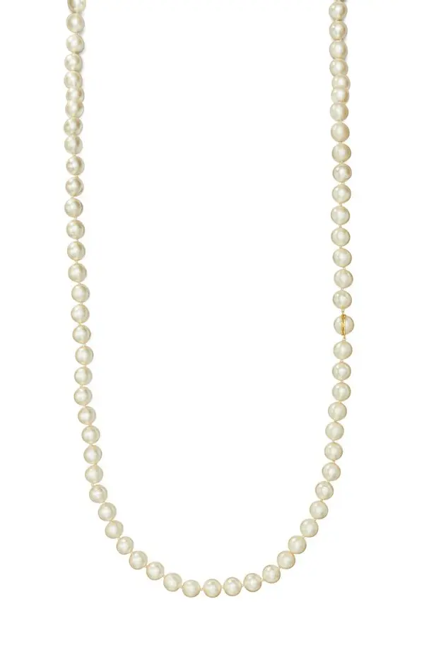 Tory Burch Imitation Pearl Convertible Necklace - Rolled Gold/cream