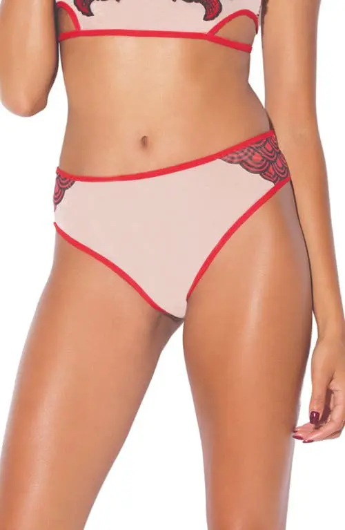 HAUTY Mesh Panties - Red-nude