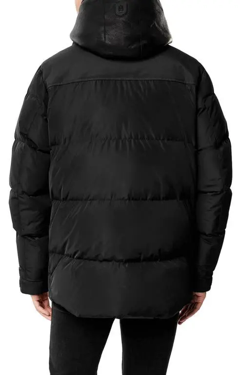 Mackage Riley Genuine Shearling Lined Down Jacket - Black