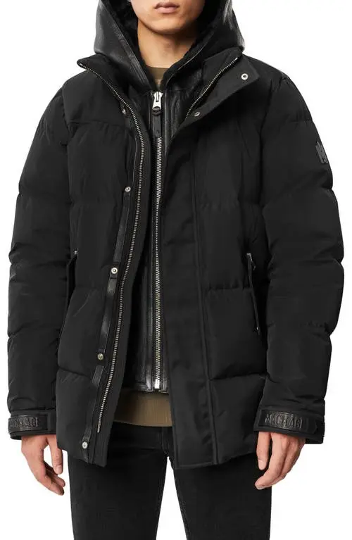 Mackage Riley Genuine Shearling Lined Down Jacket - Black
