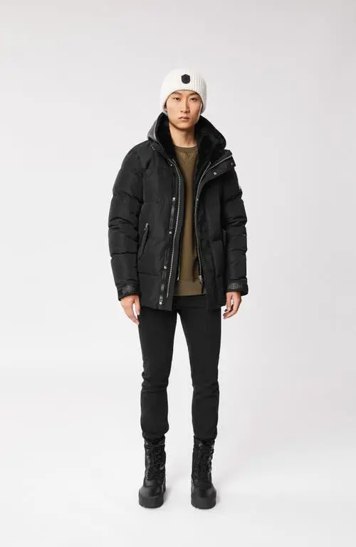 Mackage Riley Genuine Shearling Lined Down Jacket - Black
