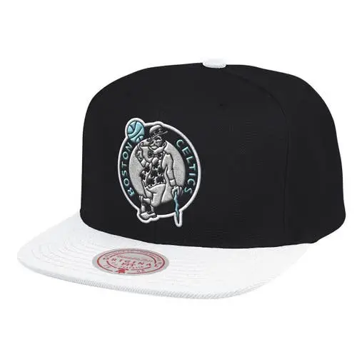 Mitchell & Ness White Boston Celtics Snapback Adjustable Hat
