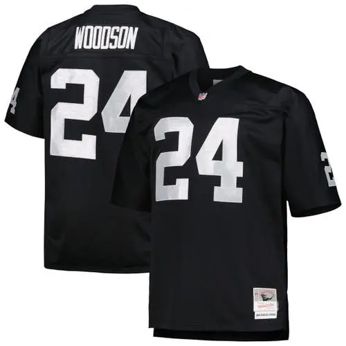 Mitchell & Ness Charles Woodson Las Vegas Raiders Big & Tall 1998 Retired Player Replica Jersey - Black