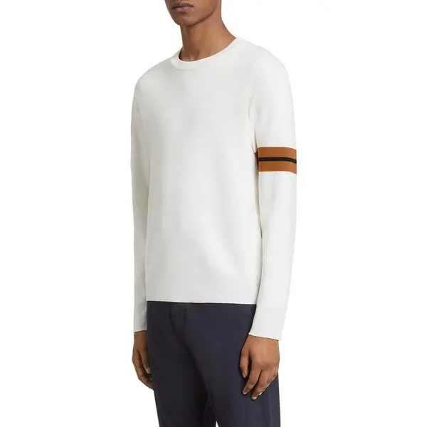 Zegna Signifier High Performance™ Stripe Wool Sweater - White