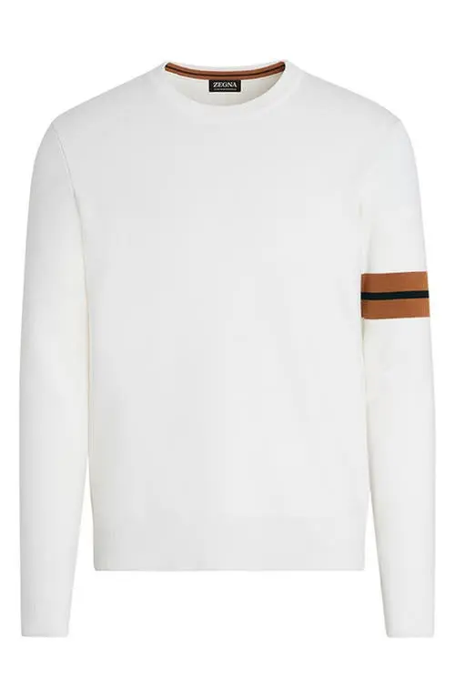 Zegna Signifier High Performance™ Stripe Wool Sweater - White