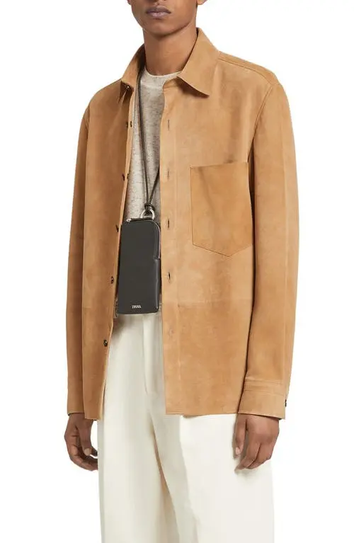 Zegna Suede Button-up Shirt