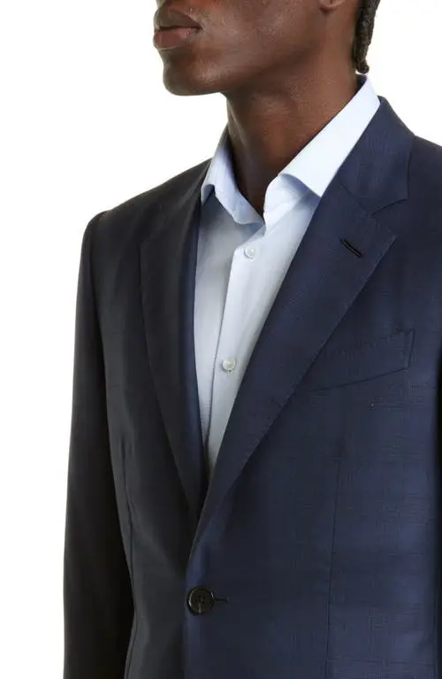 Zegna Prince Of Wales Plaid Centoventimila Wool Suit - Navy