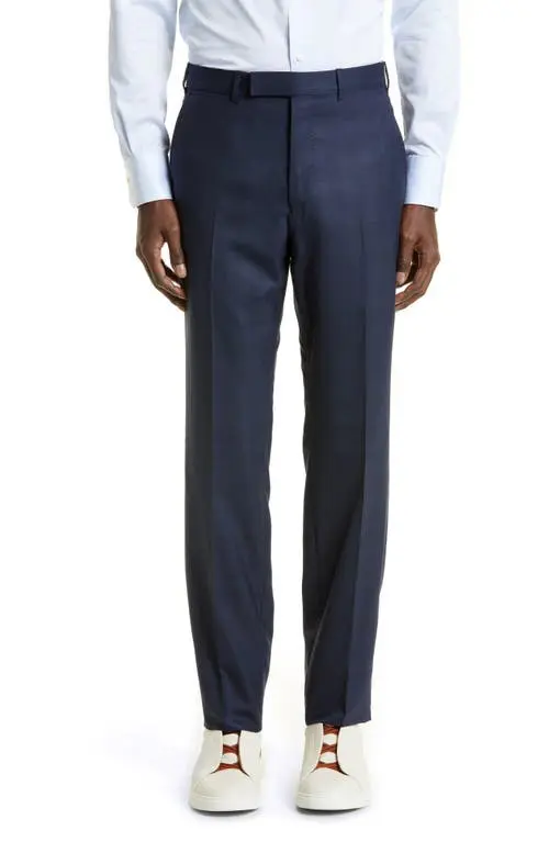 Zegna Prince Of Wales Plaid Centoventimila Wool Suit - Navy