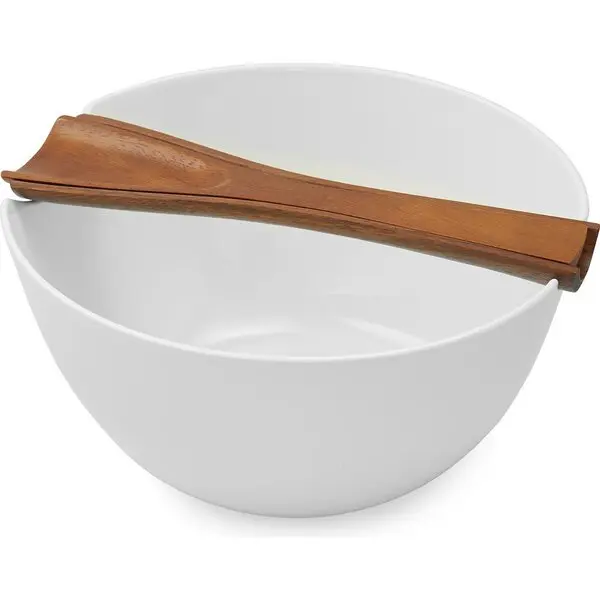 NAMBE Quatro Salad Bowl With Servers - Acacia/ Bone