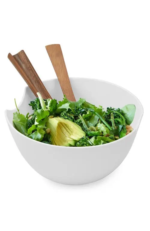 NAMBE Quatro Salad Bowl With Servers - Acacia/ Bone