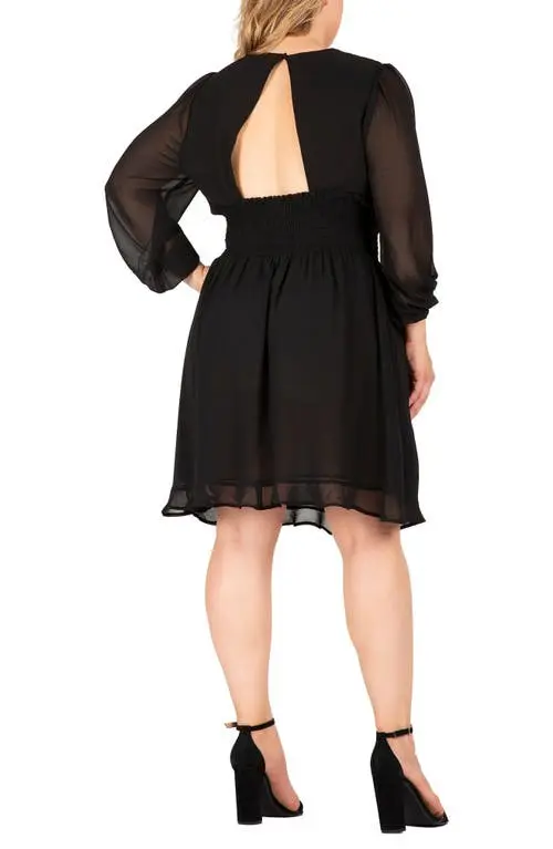 STANDARDS & PRACTICES Cutout Back Long Sleeve Dress