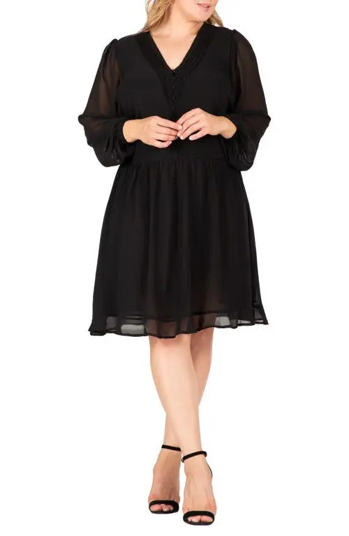STANDARDS & PRACTICES Cutout Back Long Sleeve Dress