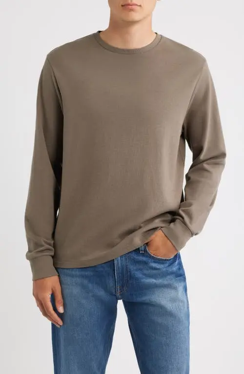 FRAME Duo Fold Long Sleeve Cotton T-shirt - Soft Olive