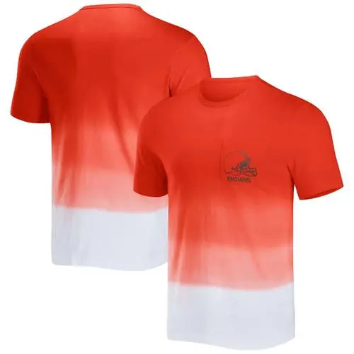 NFL X DARIUS RUCKER Collection Fanatics /white Cleveland Browns Dip Dye Pocket T-shirt - Orange