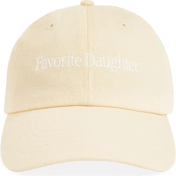 FAVORITE DAUGHTER Classic Logo Baseball Cap - Buttercream/whit
