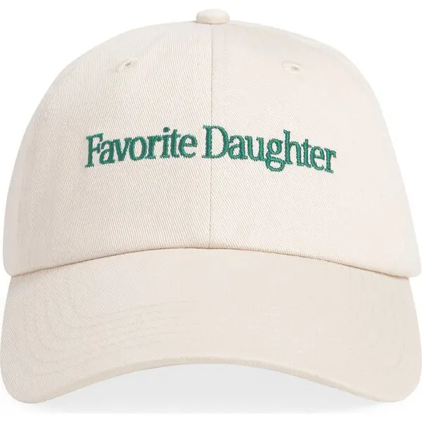 FAVORITE DAUGHTER Classic Logo Baseball Cap - Khaki / Emerald