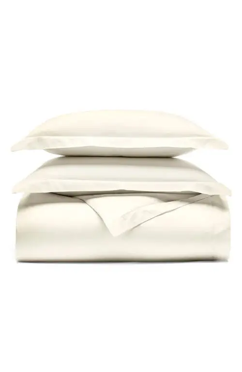 BOLL & BRANCH Percale Hemmed 300 Thread Count Duvet Cover & Shams Set - Cream
