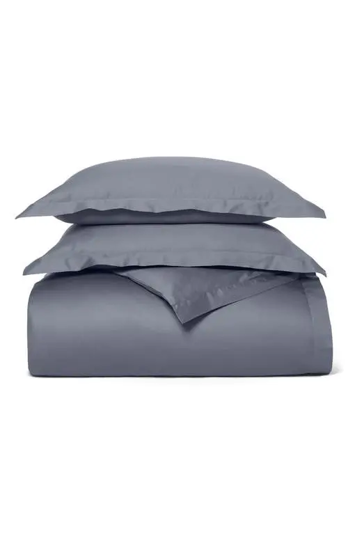 BOLL & BRANCH Percale Hemmed 300 Thread Count Duvet Cover & Shams Set - Mineral