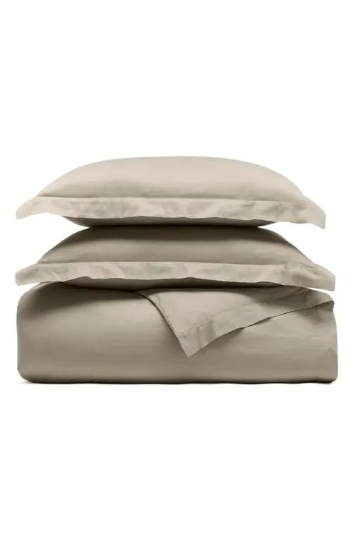 BOLL & BRANCH Percale Hemmed 300 Thread Count Duvet Cover & Shams Set - Oak