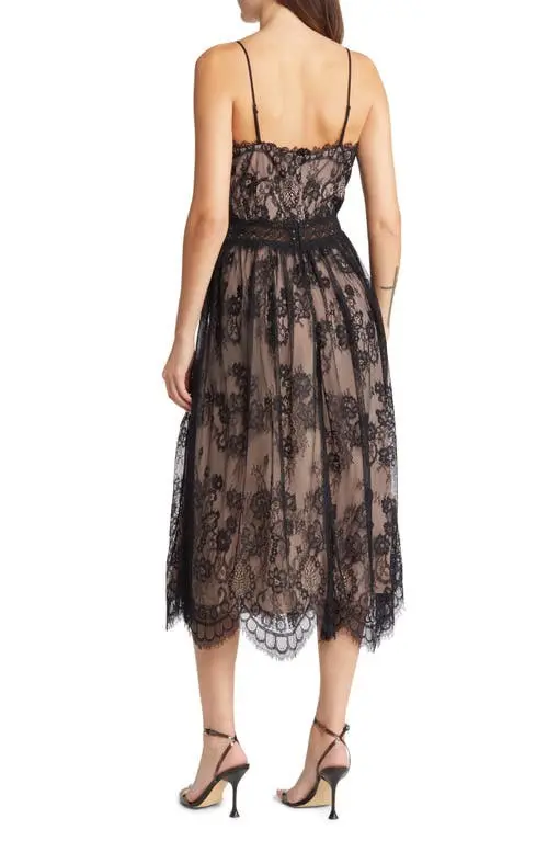 Chelsea28 Lace Overlay Midi Dress