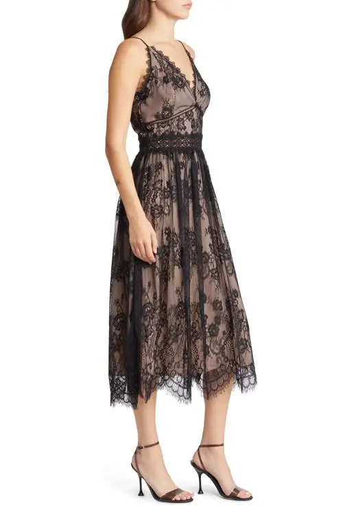 Chelsea28 Lace Overlay Midi Dress