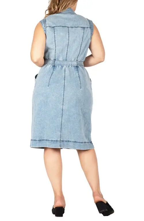 STANDARDS & PRACTICES Sleeveless Denim Shirt Dress