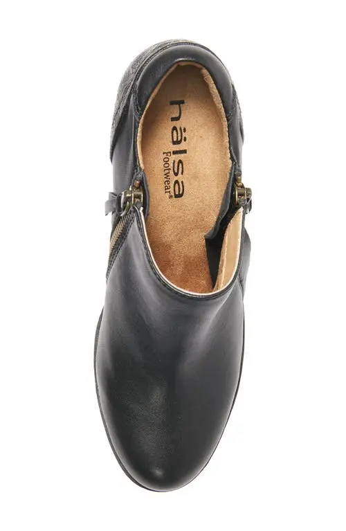 HALSA FOOTWEAR Rylee Leather Bootie - Black