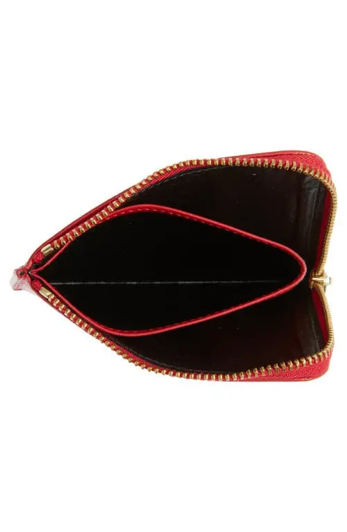 Comme Des Garçons Dot Print Half Zip Leather Wallet