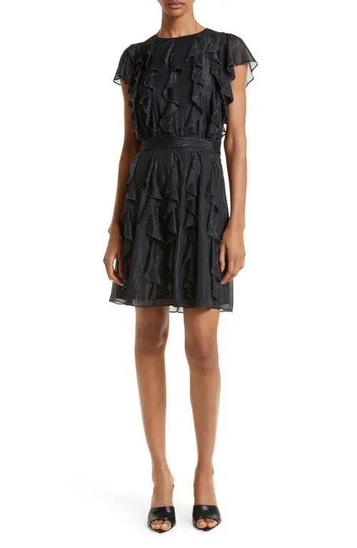 ted baker ruffle dress black Ted Baker Black Bow Dress – Three Chillies Vintage