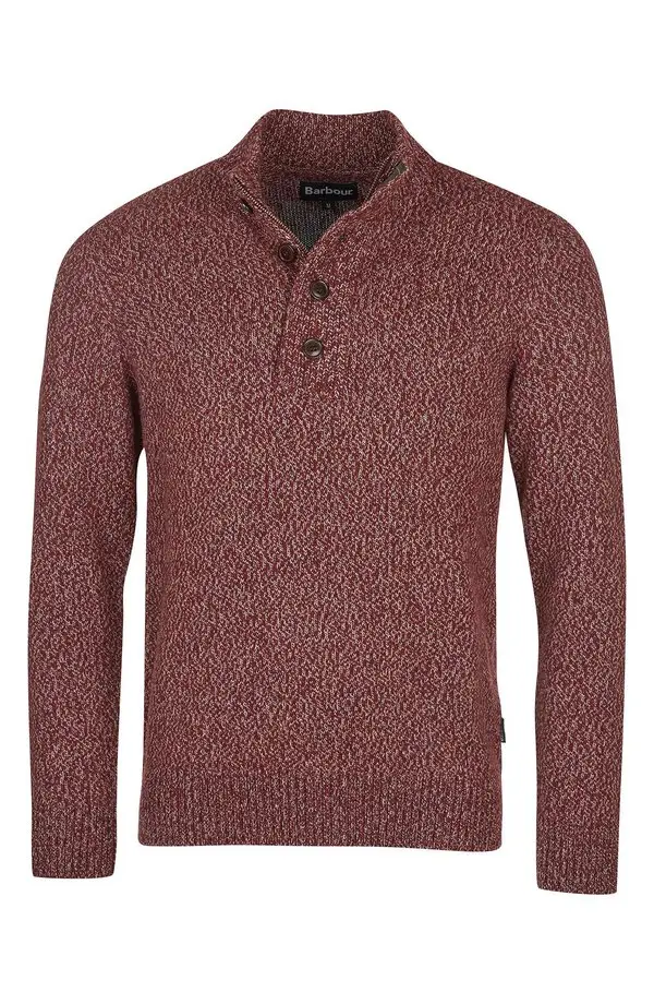 Barbour Sid Half Zip Sweater - Crimson Marl