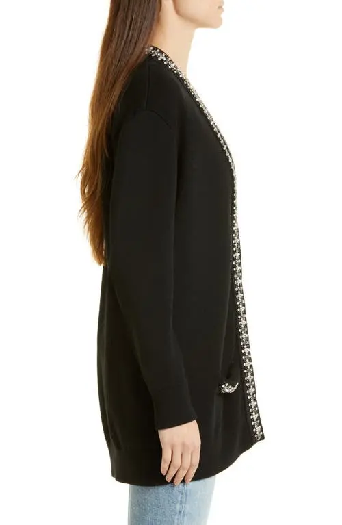 Alice + Olivia Crystal Detail Wool Blend Cardigan