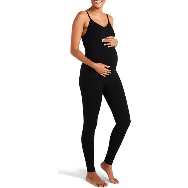 Hatch The Body Rib Maternity Unitard - Black