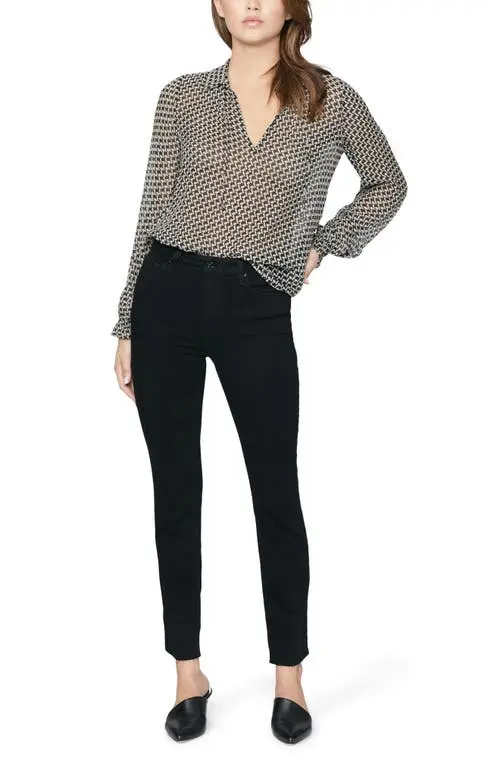 Paige Cindy Raw Hem Straight Leg Jeans