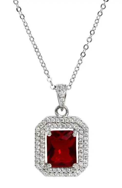 SAVVY CIE JEWELS Lab-created Gemstone Pendant Necklace - Red