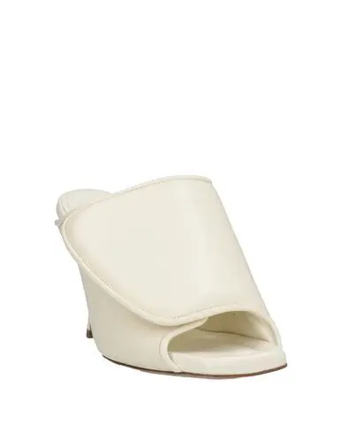 GIA BORGHINI Leather Spool Heel Sandals - White