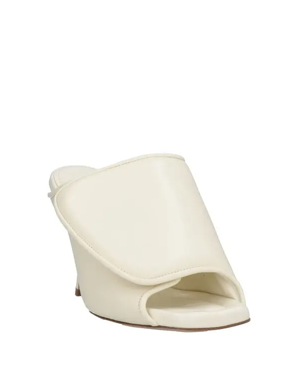 GIA BORGHINI Leather Spool Heel Sandals - White