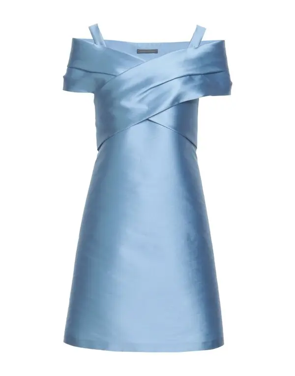 Alberta Ferretti Midi Dress Light Size Silk - Blue