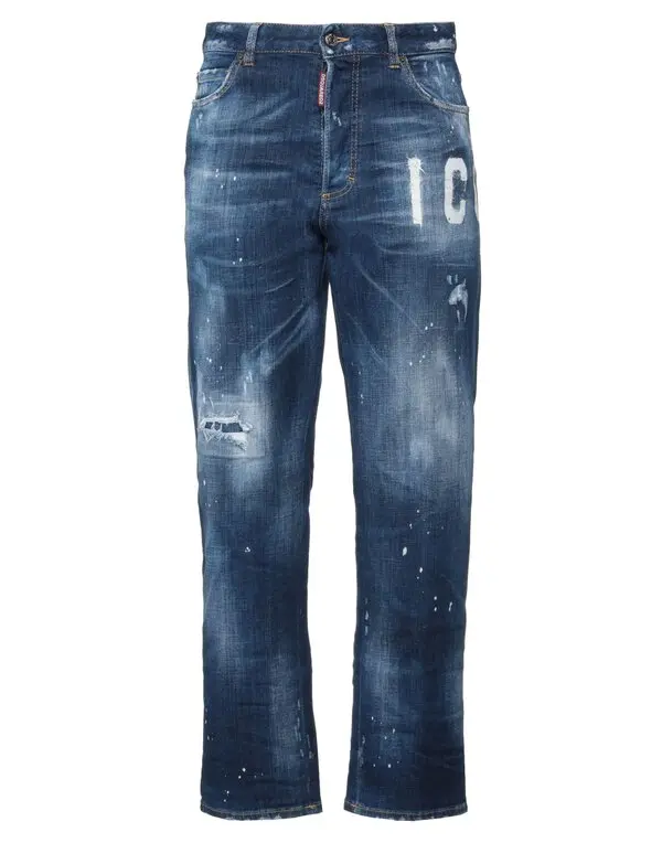 Dsquared2 Cotton Elastane Cow Leather Jeans