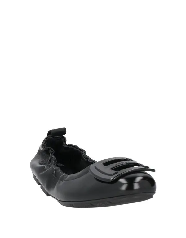 Hogan Ballet Flats In Leather - Black
