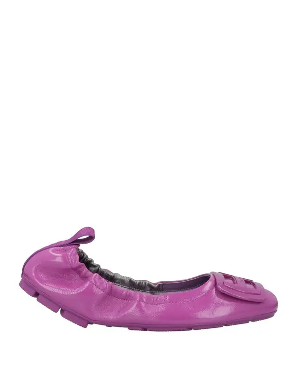 Hogan Ballet Flats In Soft Leather - Purple