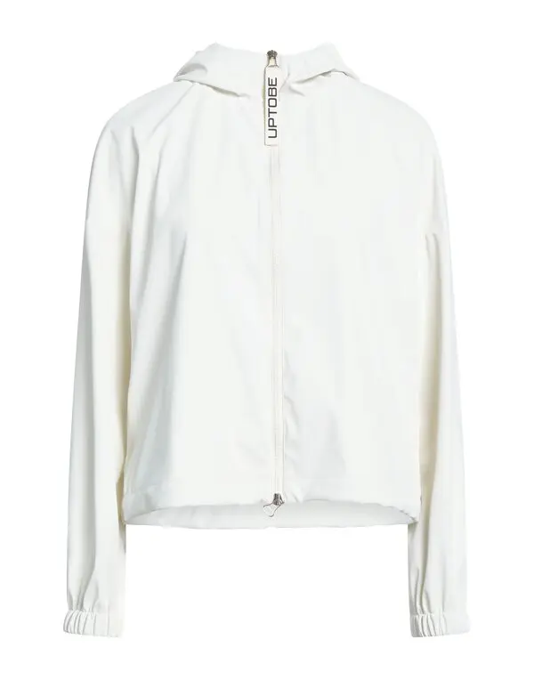 UP TO BE Solid Color Windbreaker - White
